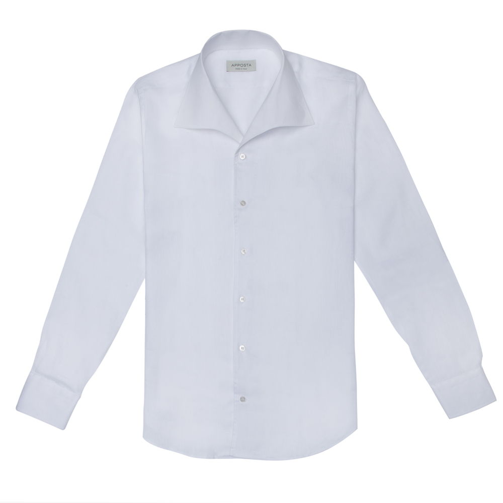 White One Piece Collar Linen Shirt - Apposta